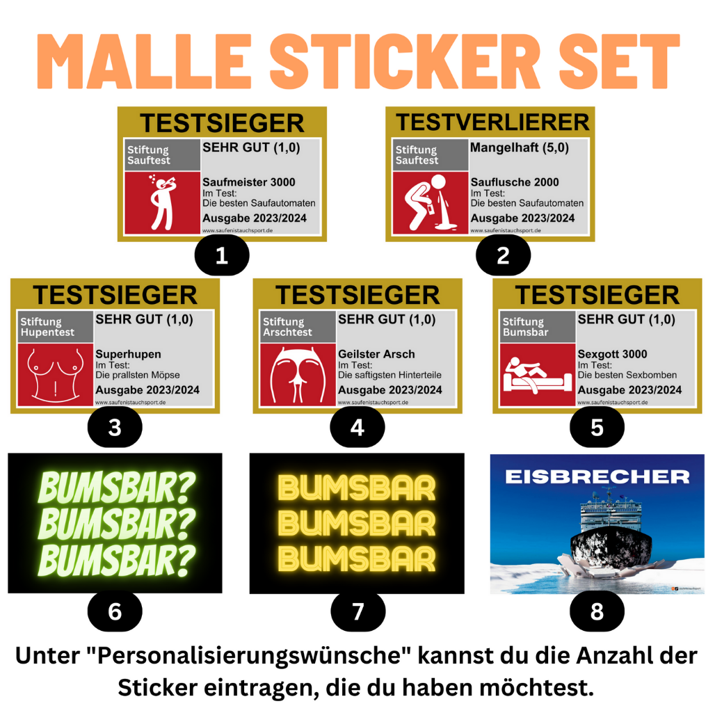 Malle Sticker Set – Saufenistauchsport
